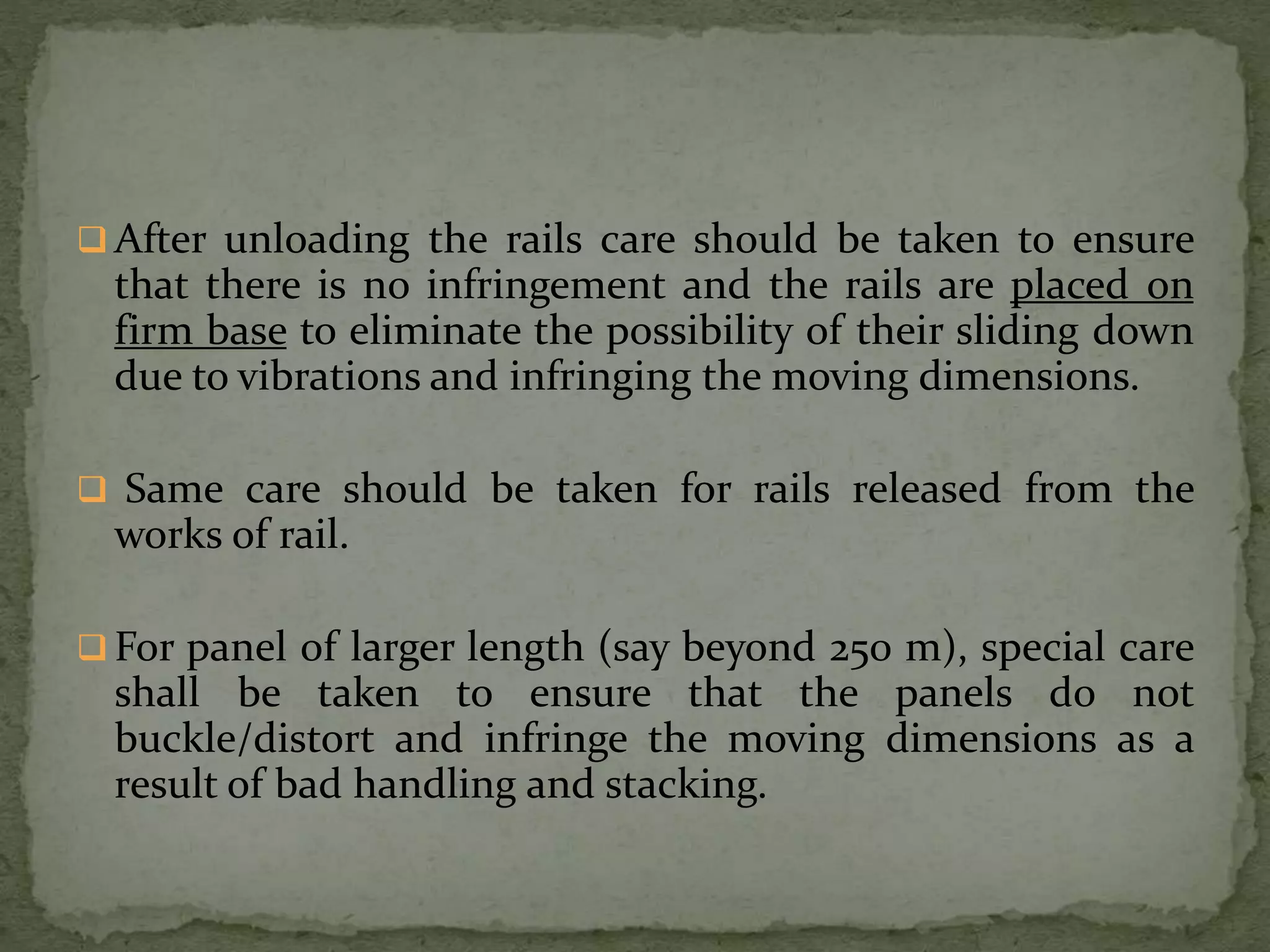 Correct Method Of Handling And Stacking Of Rails Ppt