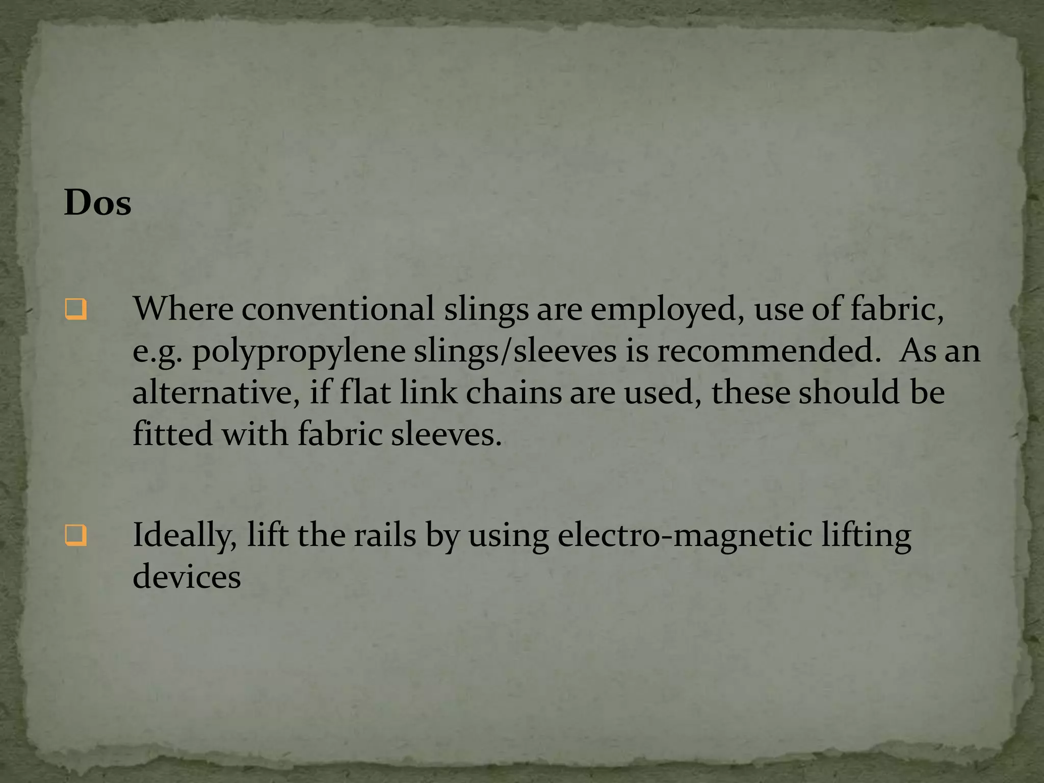 Correct method of handling and stacking of rails | PPTX