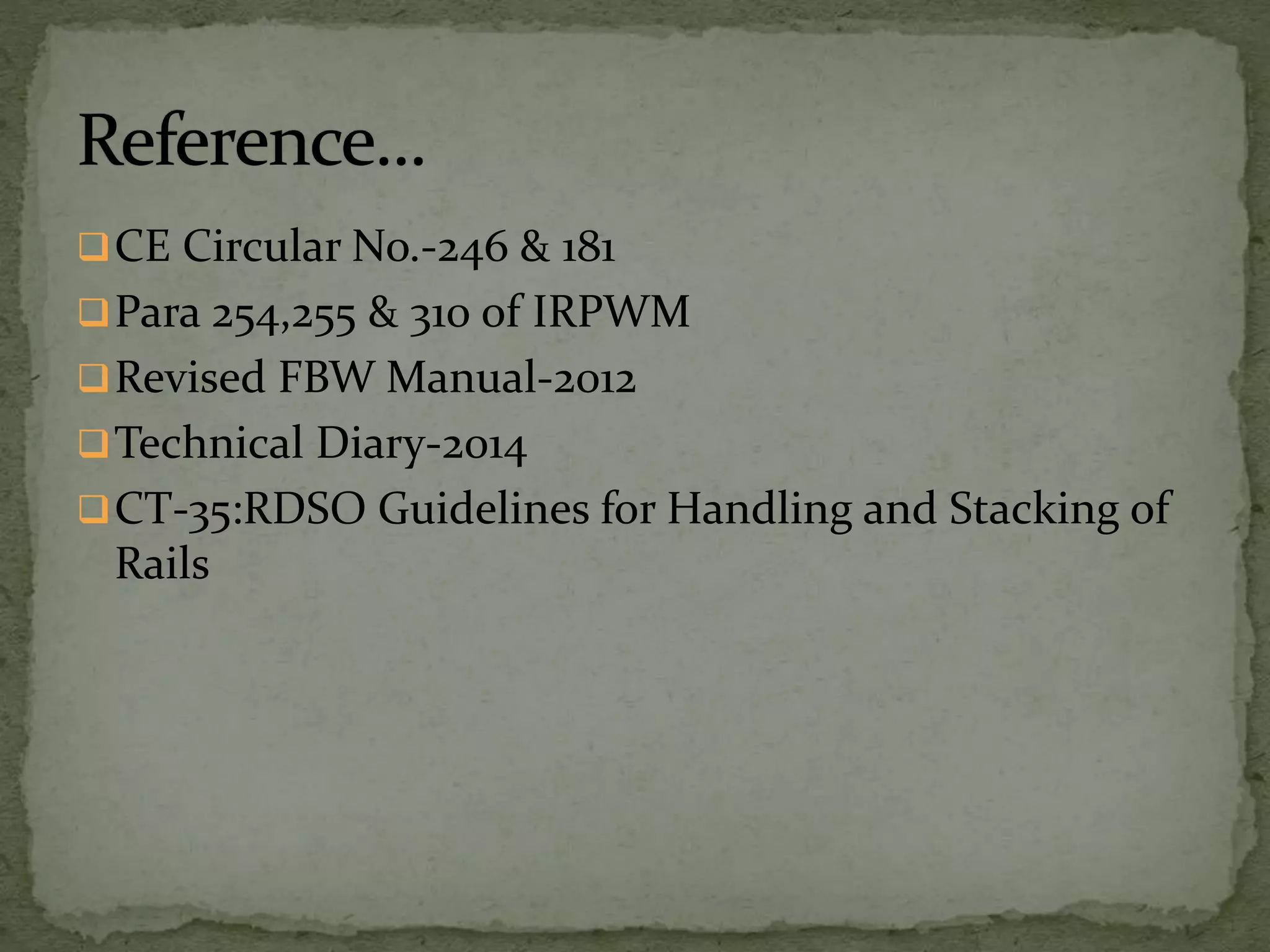 Correct method of handling and stacking of rails | PPTX