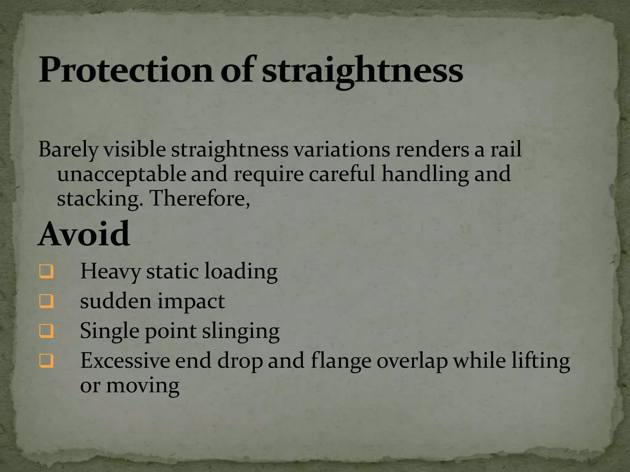 Correct method of handling and stacking of rails | PPTX | Track and ...