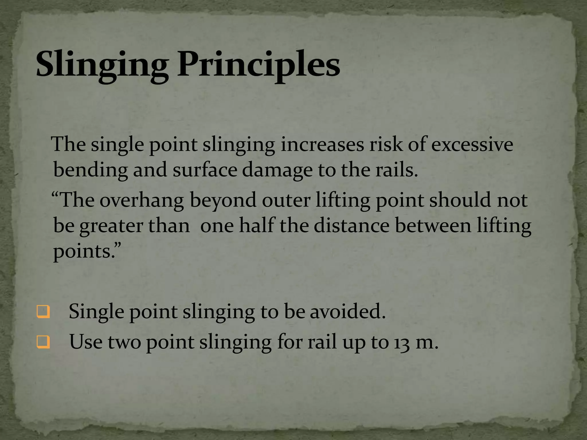 Correct method of handling and stacking of rails | PPTX