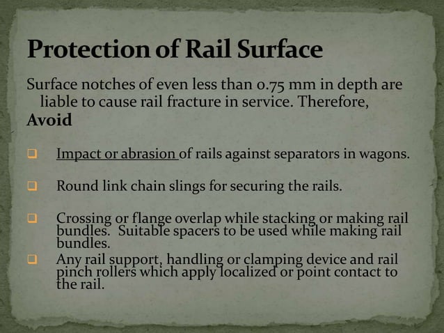 Correct method of handling and stacking of rails | PPTX | Track and Field | Sports