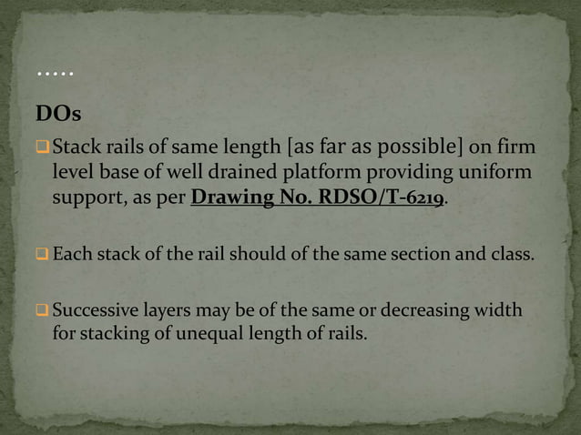 Correct method of handling and stacking of rails | PPTX | Track and Field | Sports