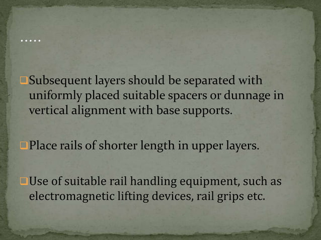 Correct method of handling and stacking of rails | PPTX | Track and Field | Sports
