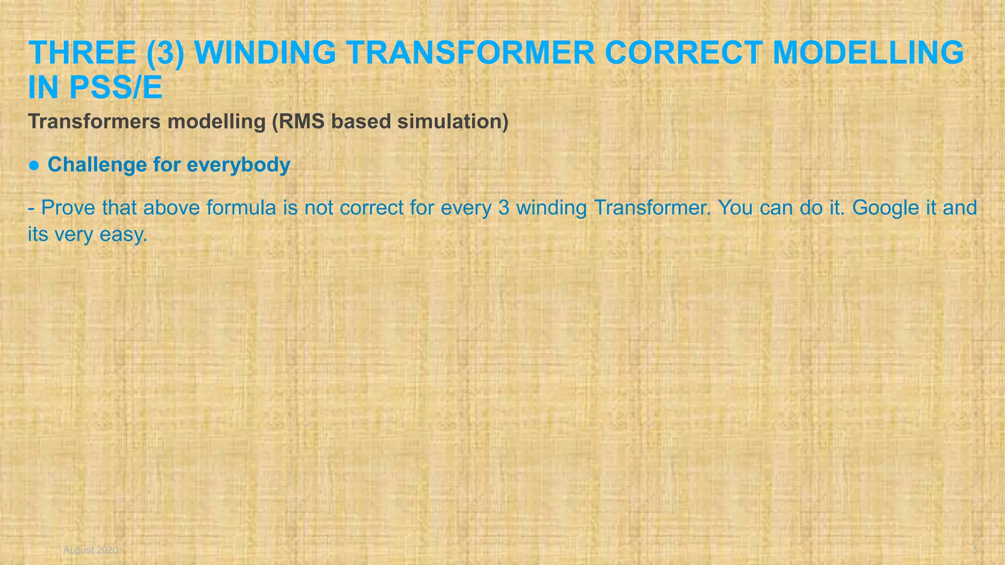 Correct modelling 3-Winding_Transformer | PPTX | Technology & Computing