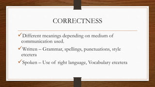 One of the 7c's of business communication - Correctness | PPTX