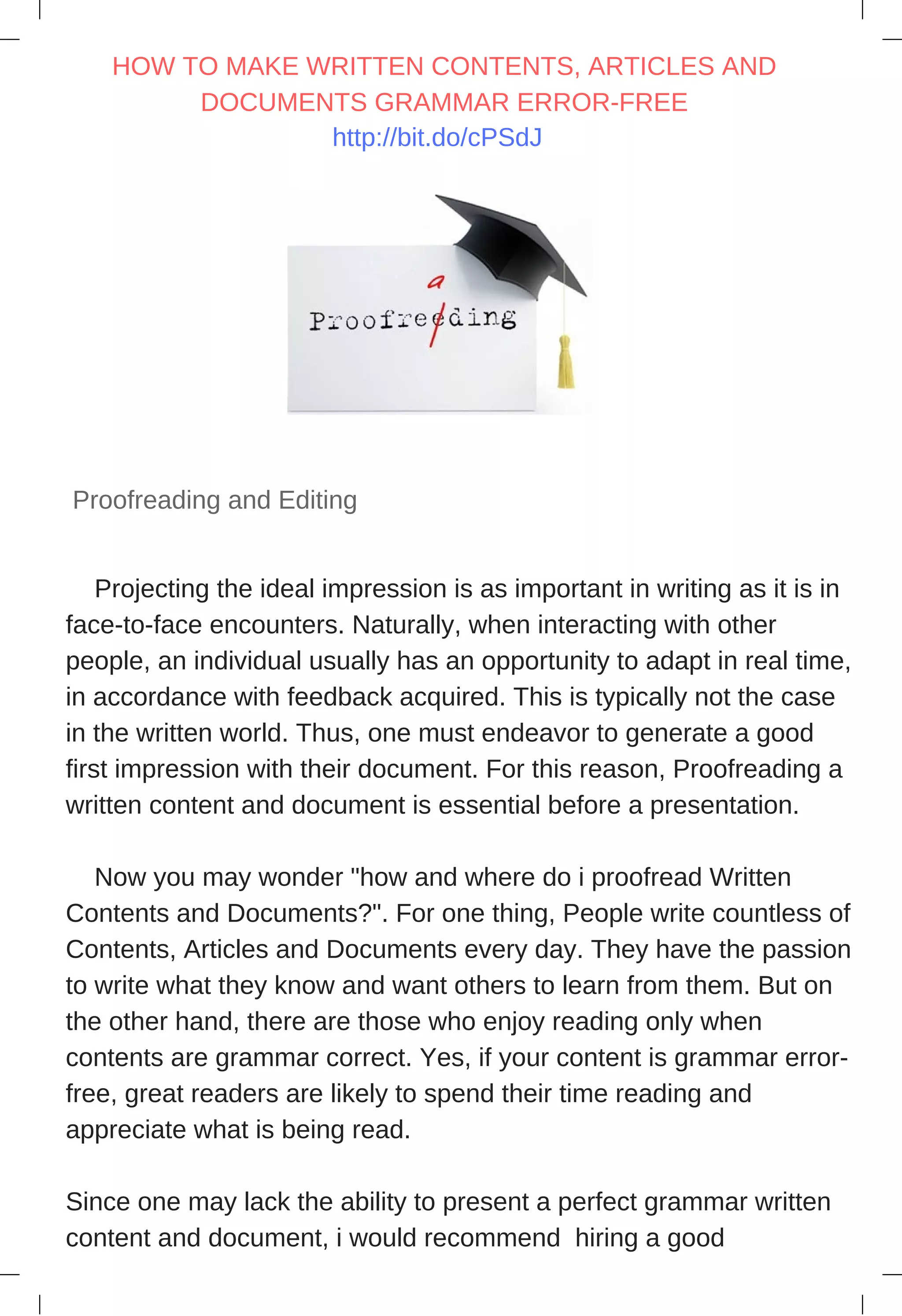 PROOFREADING AND EDITING | PDF