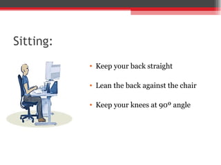 Correct Postural Habits 1º ESO Secciones | PPT