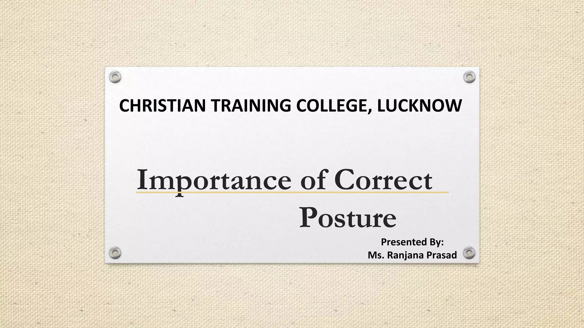 Correct posture.pptx | Fitness and Exercise | Healthy Living