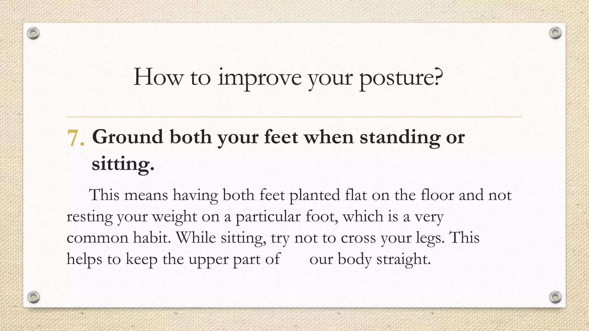 Correct posture.pptx | Fitness and Exercise | Healthy Living