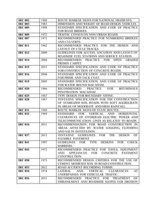 role of IRC in transportation development in india | DOCX