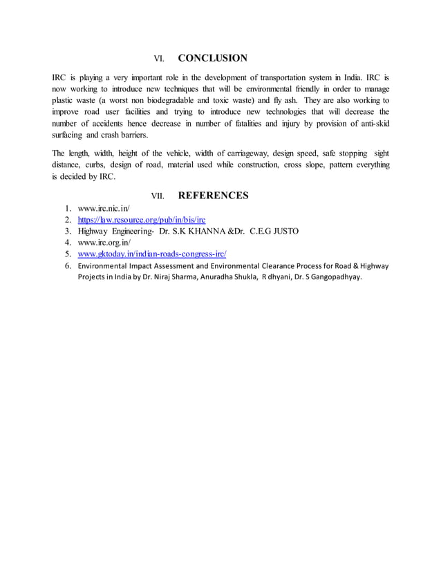 role of IRC in transportation development in india | DOCX | Civil ...