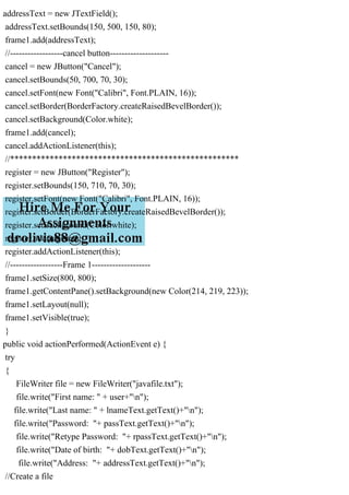 correct the error and test the code import java.awt.event.Actio.pdf