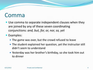 Correct use of punctuations | PPTX