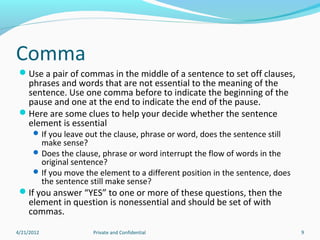 Correct use of punctuations | PPT