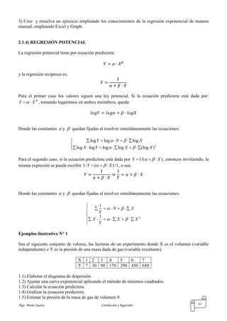 Correlación y regresión empleando excel y graph | PDF