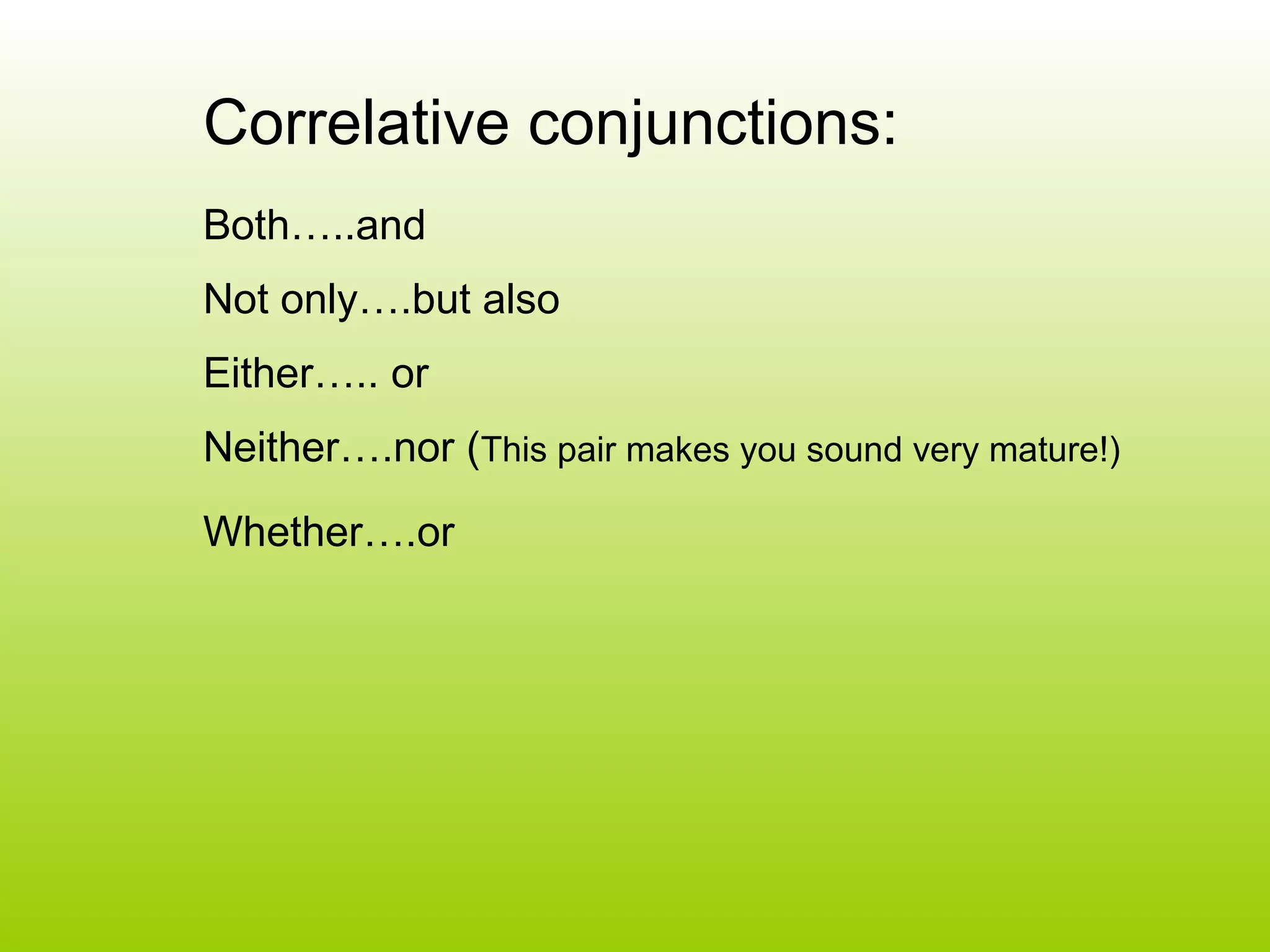 Correlating conjunctions | PPT