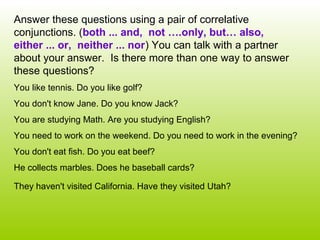 Correlating conjunctions | PPT