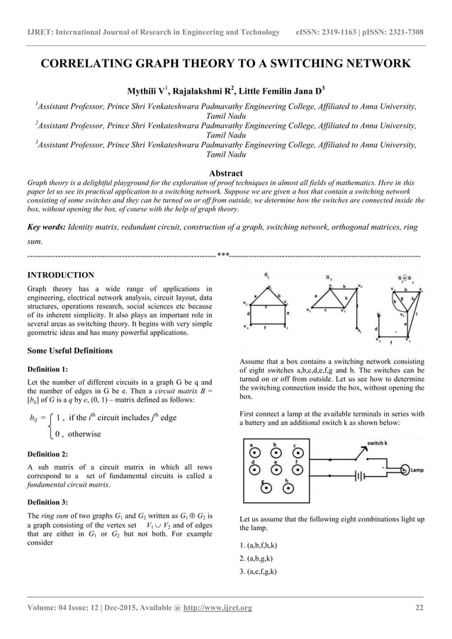 Correlating graph theory to a switching network | PDF | Computer Networking | Computing