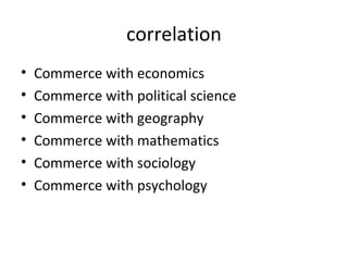 Correlation of commerce with other subjects | PPT