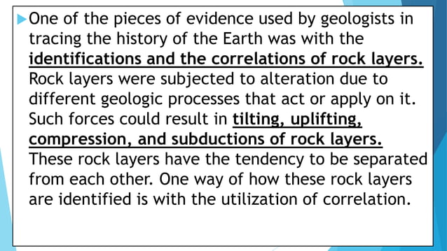 CORRELATION-OF-ROCK-LAYERS ELS GRADE 12.pptx | Geology | Science