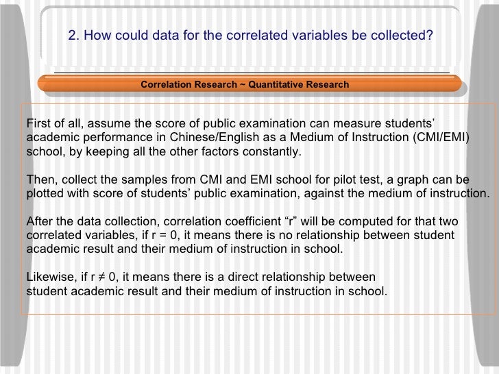 Correlation Question Research