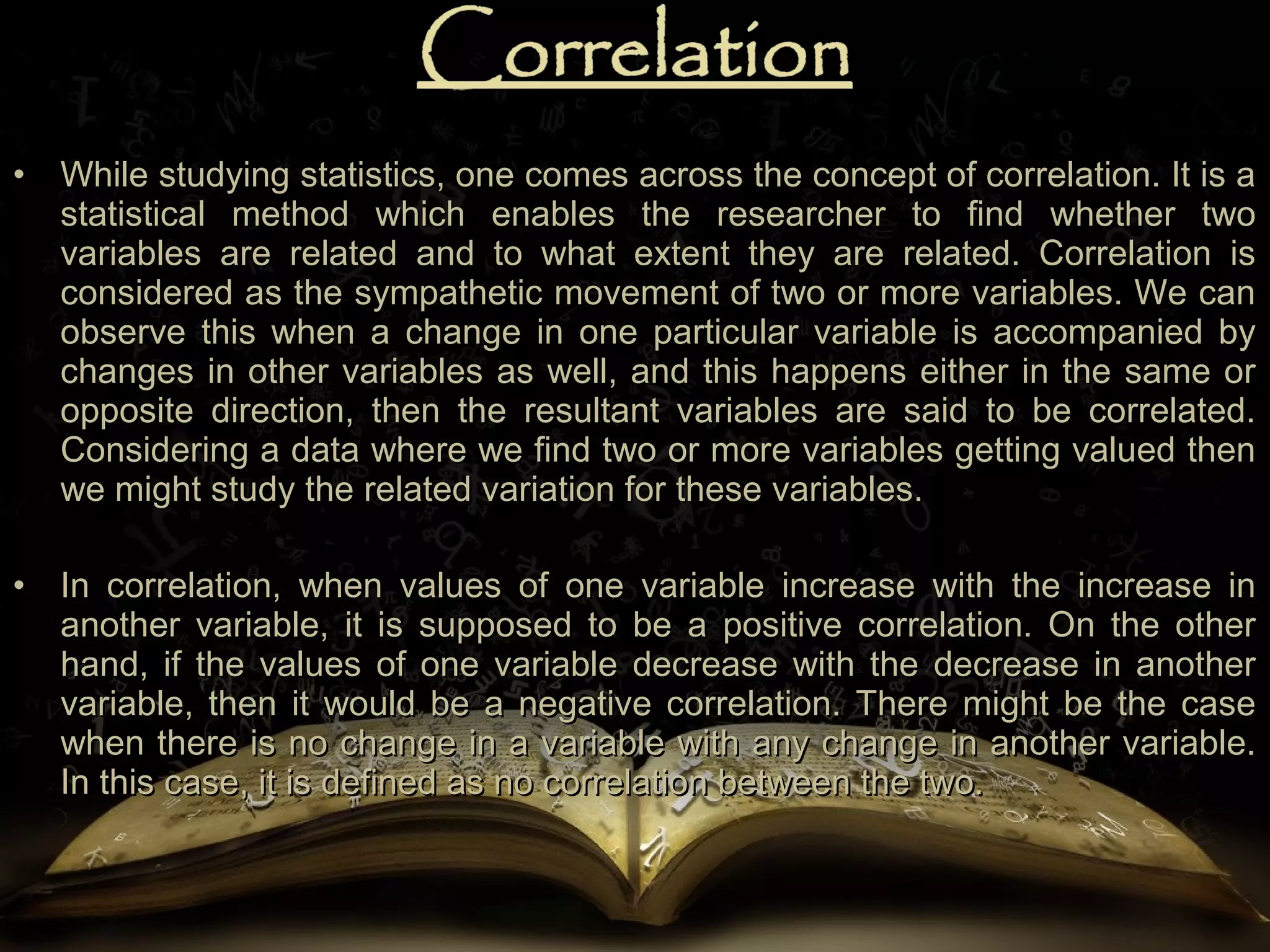 Correlation IN STATISTICS | PPT | Physics | Science
