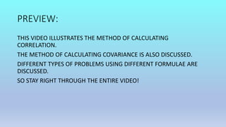 CALCULATING CORRELATION COEFFICIENT | PPTX