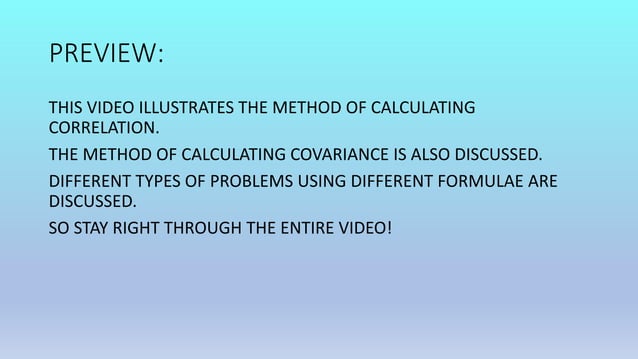 CALCULATING CORRELATION COEFFICIENT | PPTX