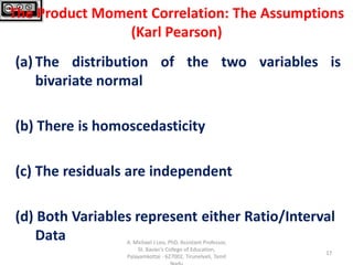 Correlational analysis, Basics, Assumptions for Pearson, Spearman Tests ...