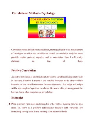 Correlational Method - Psychology | PDF