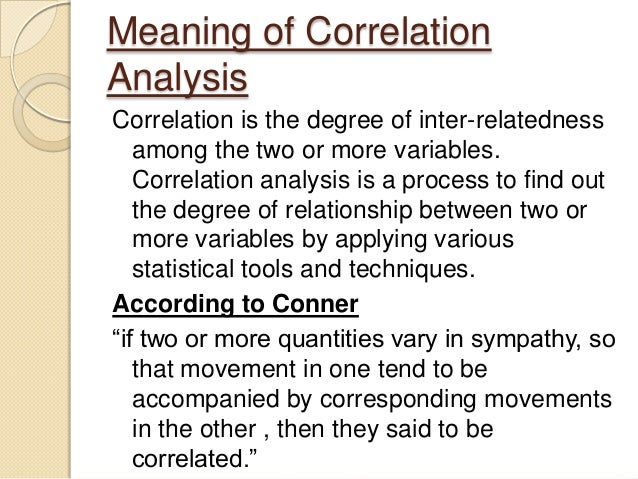 Correlation analysis