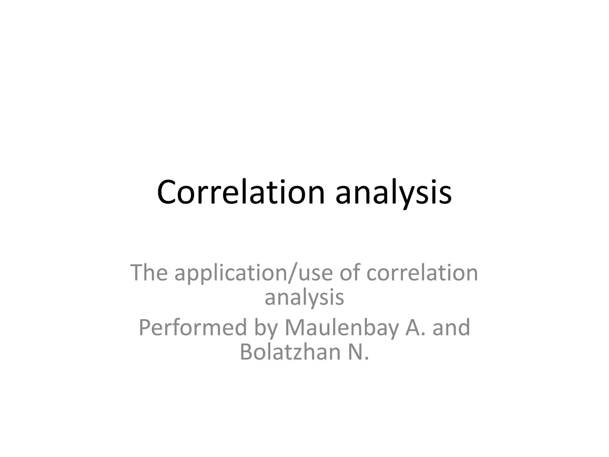 Correlation analysis | PPTX
