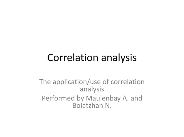 Correlation analysis | PPT