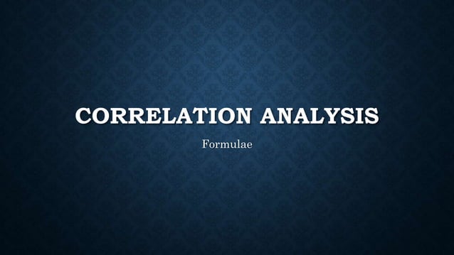 Correlation analysis | PPTX