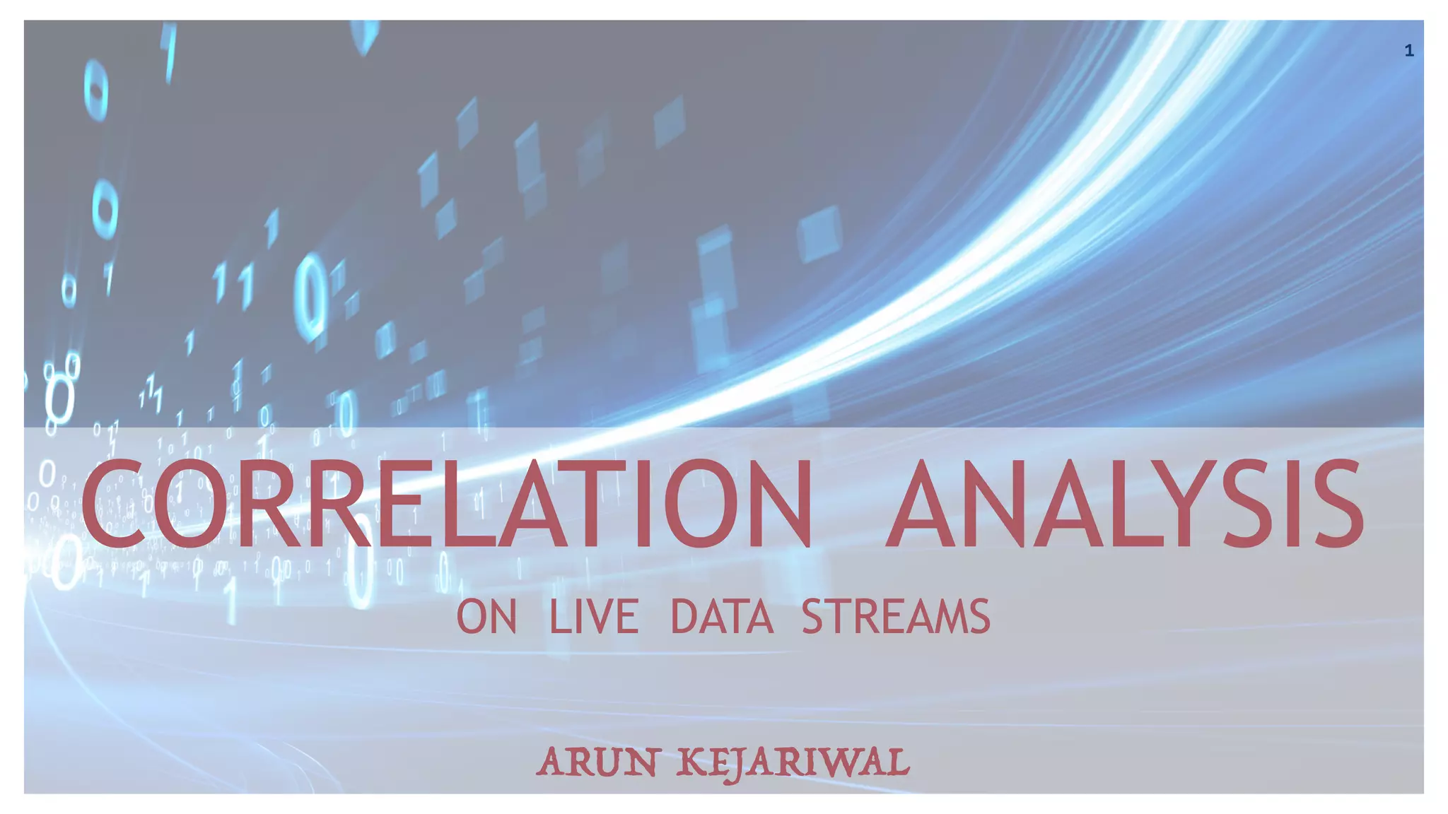 Correlation Analysis on Live Data Streams | PDF
