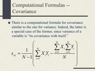 Correlation and Covariance very useful formulas | PPT