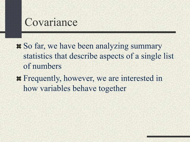 Correlation and Covariance very useful formulas | PPT