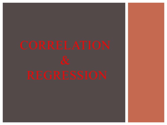 Correlation and regression | PPTX | Physics | Science