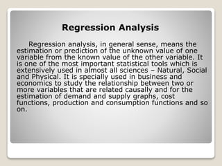 Correlation and regression analysis | PPTX