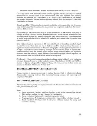 Correlation based feature selection (cfs) technique to predict student perfromance | PDF