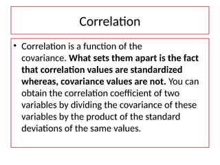 Dr Amita Marwha- Covariance and Correlation | PPT
