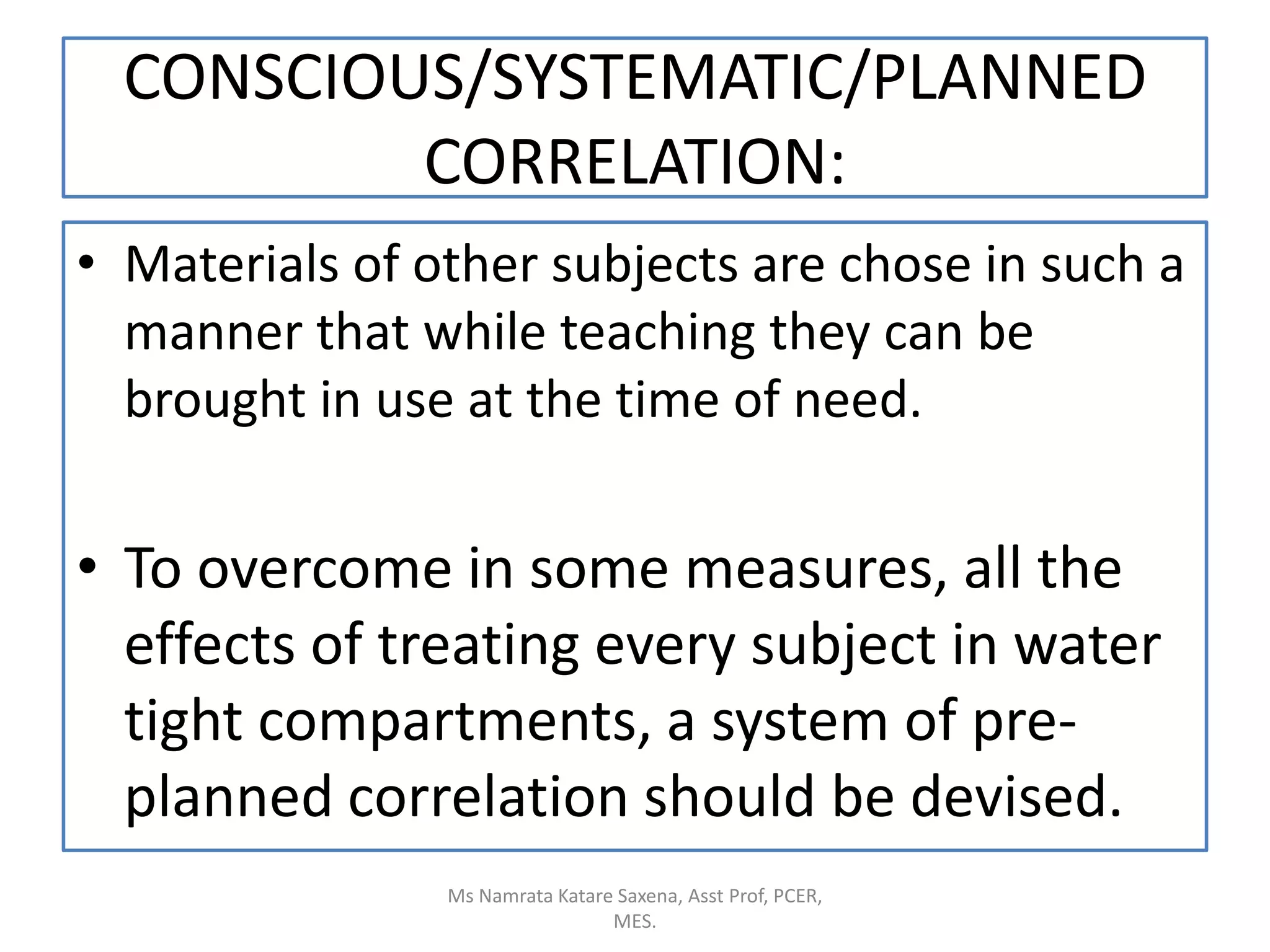 Correlation of subjects in school (b.ed notes) | PPTX