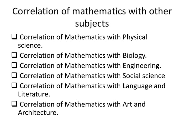 Correlation of mathematics | PPTX