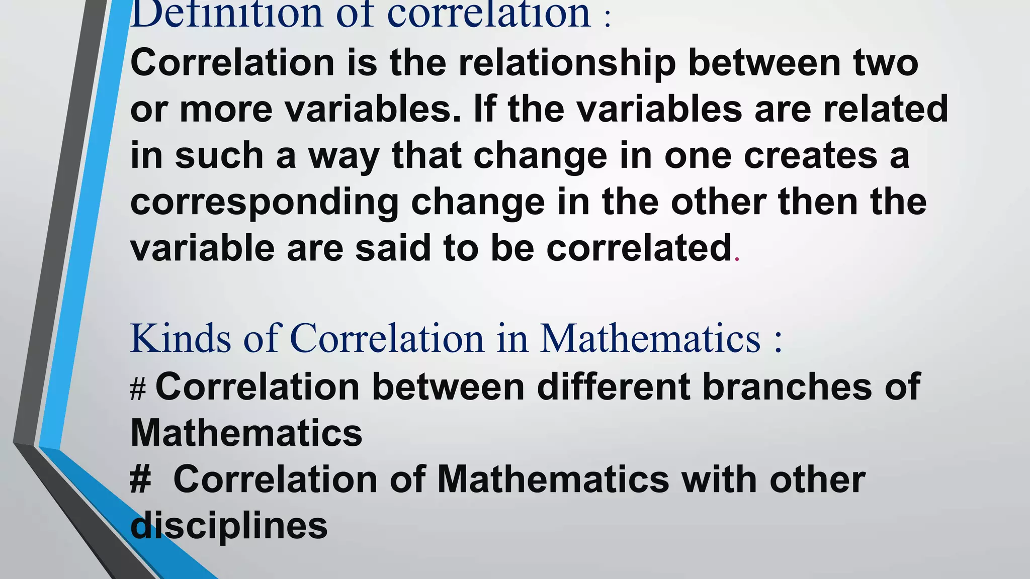 Correlation of maths | PPTX