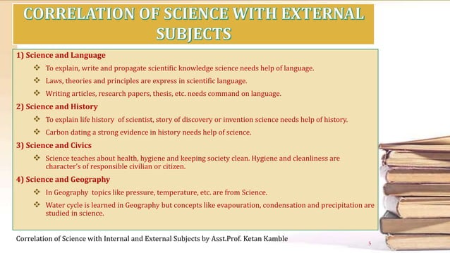 Correlation of science with internal and external subjects | PPTX ...