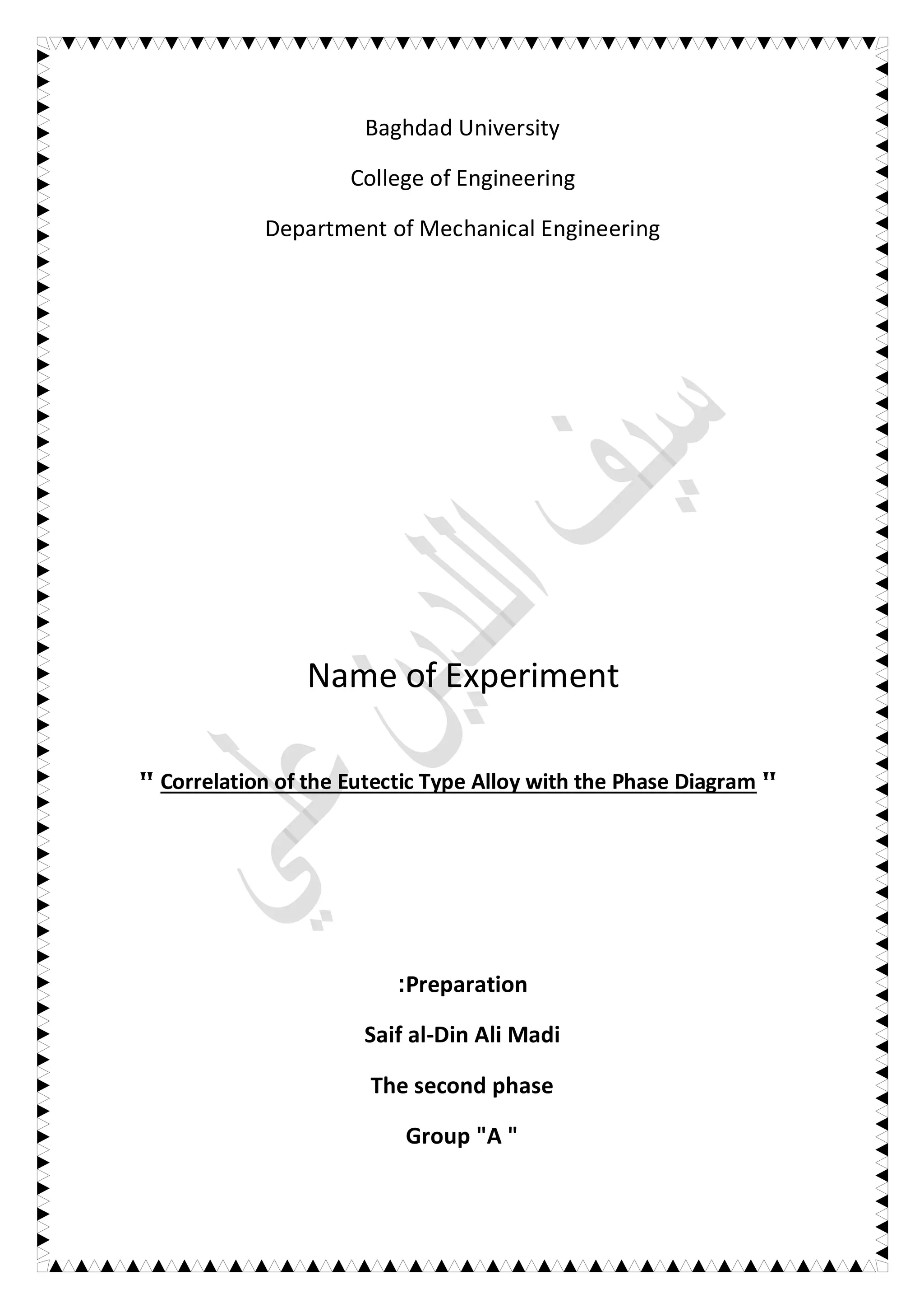 Correlation of the eutectic type alloy with the phase diagram | PDF ...