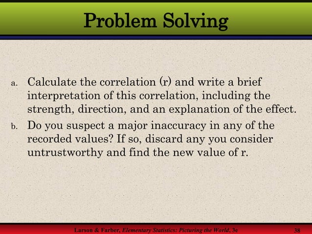 Statistics and Probability Correlation and Regression | PPT