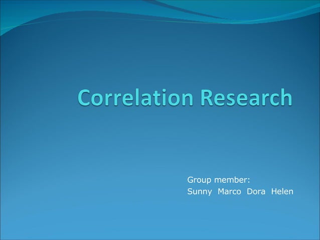 Correlation Research (Re-do) | PPT