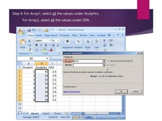 Correlations and Scatterplots MS Excel Lesson 2 Grade 8.ppt